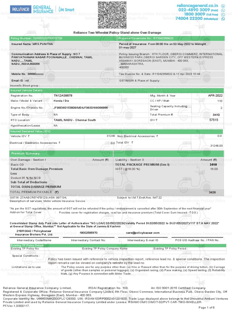 Policy Copy (5) - Unlocked | PDF | Insurance | Cheque