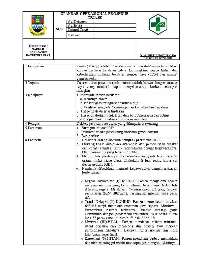 1. SOP TRIASE | PDF