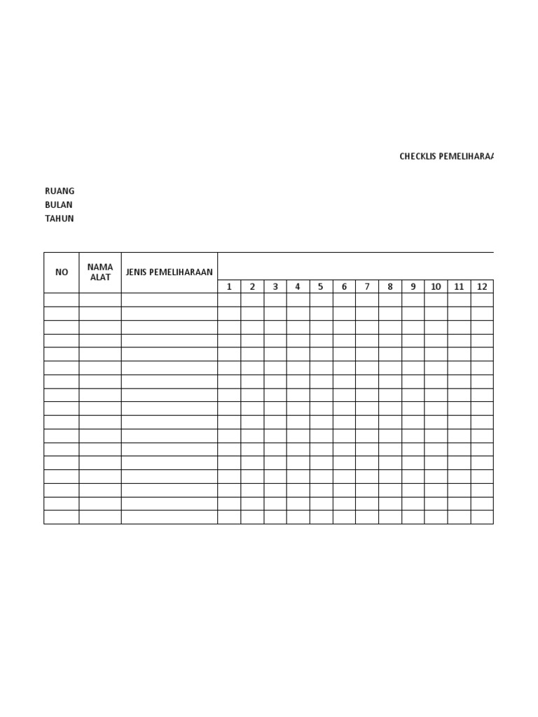 Tabel Ceklis | PDF