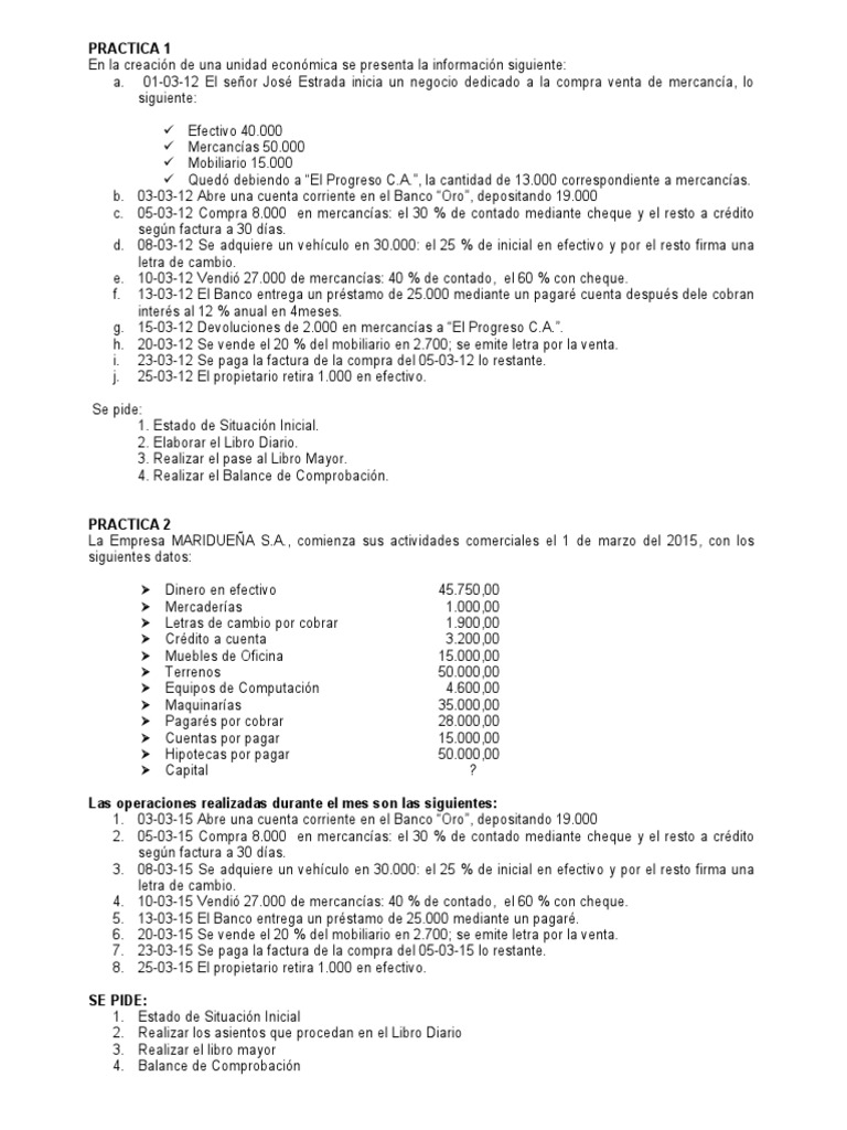 Ejercicios Ciclo Contable | PDF | Bancos | Cheque