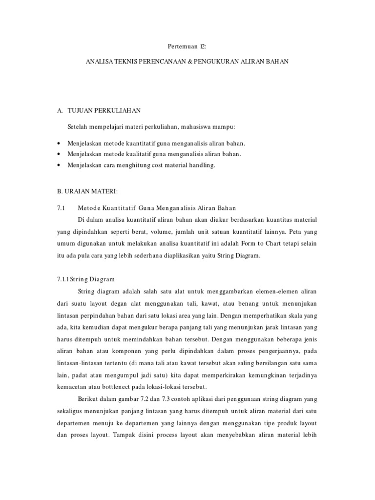 Analisa Aliran Bahan & Pengukuran | PDF | Metode & Bahan Ajar | Teknologi & Rekayasa