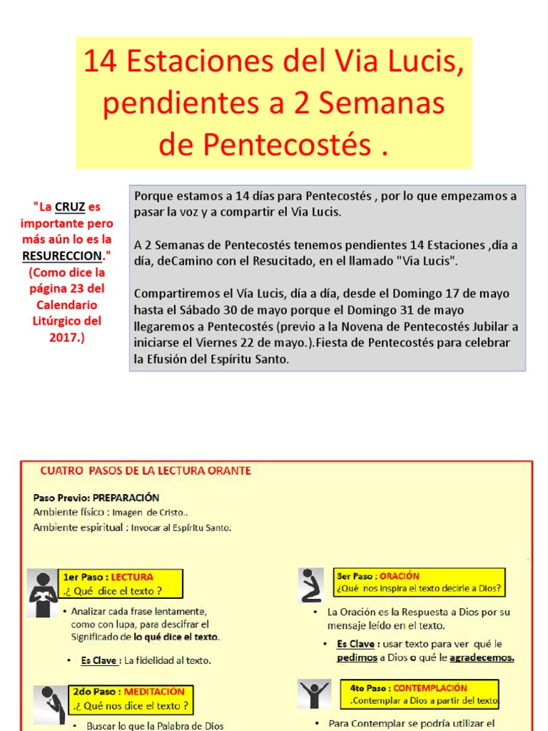 Via LUCIS 1era Estacion | PDF | Pentecostés | La resurrección de Jesús
