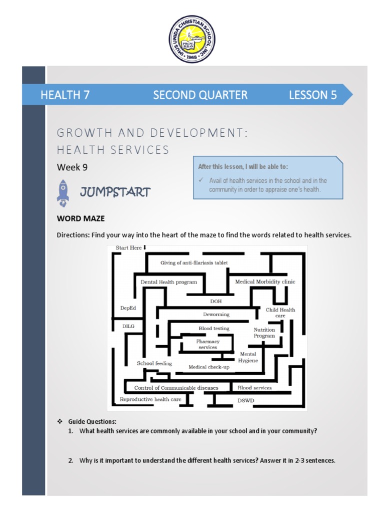 Health 7 - Lesson 5 - Growth and Development - Health Services ...