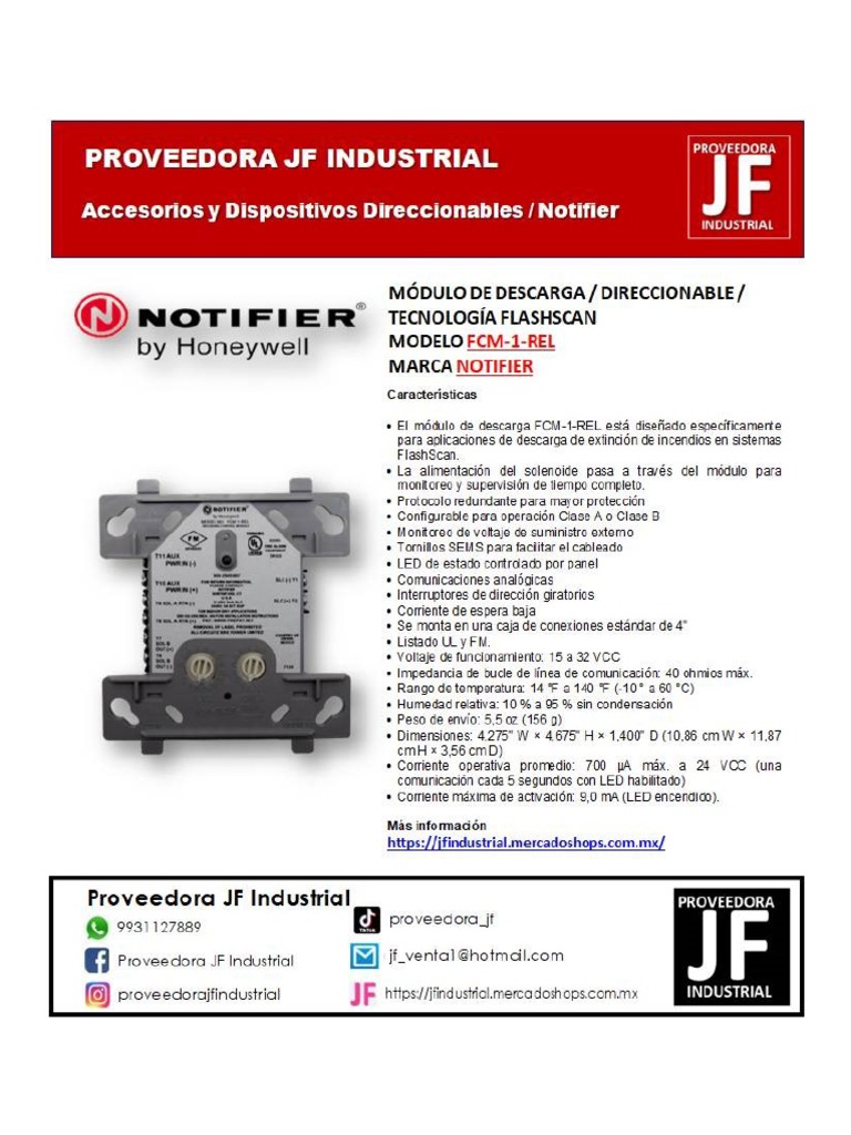 Modulo Descarga Notifier Fcm-1-Rel | PDF