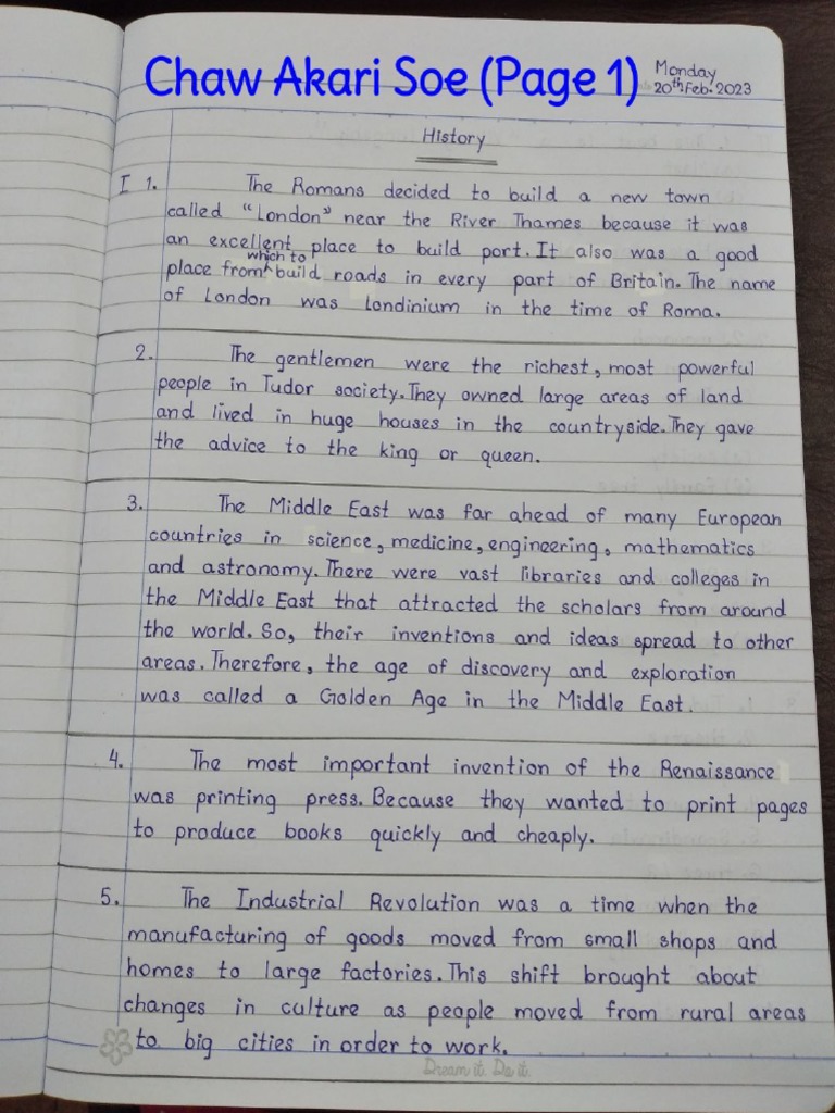 Chaw Akari Soe (History Final Exam Paper) | PDF