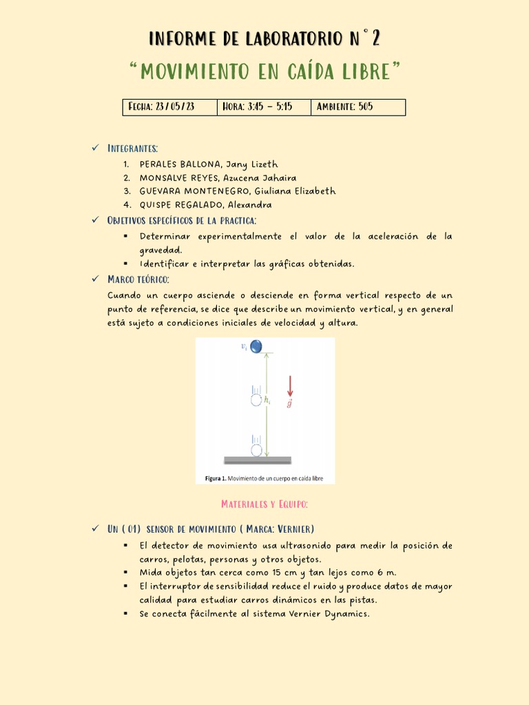 Experimento de Caída Libre | PDF | Gravedad | Velocidad
