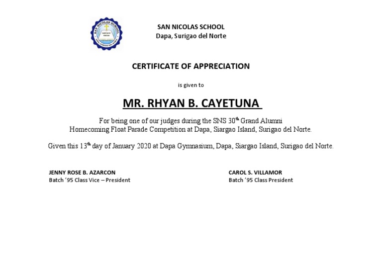 Certificate For Judges | PDF