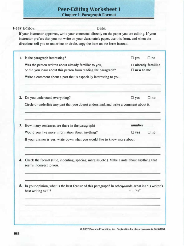 Introduction To Academic Writing - Peer Editing | PDF