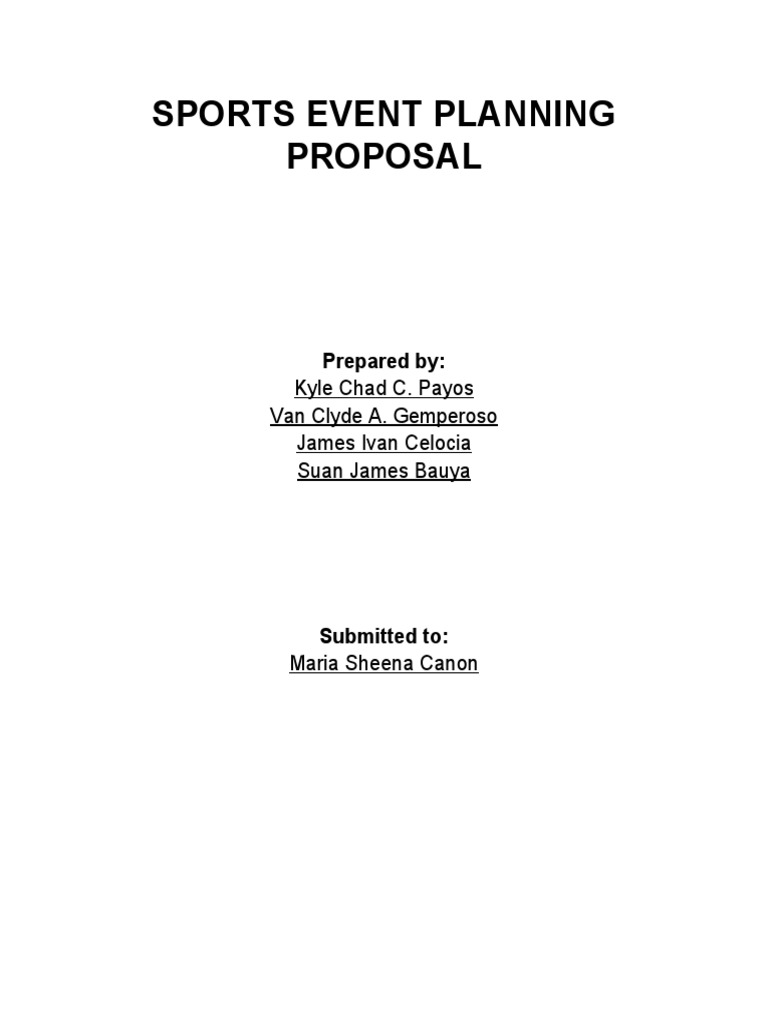 Sports Event Planning Proposal | PDF