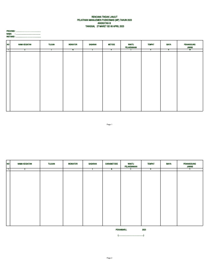 RTL Pelatihan MP | PDF