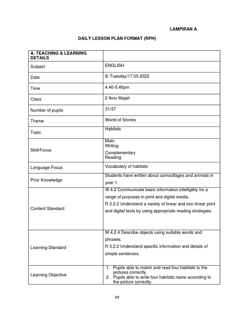 Bimbingan Penyelia RPH - 2 | PDF | Learning | Lesson Plan