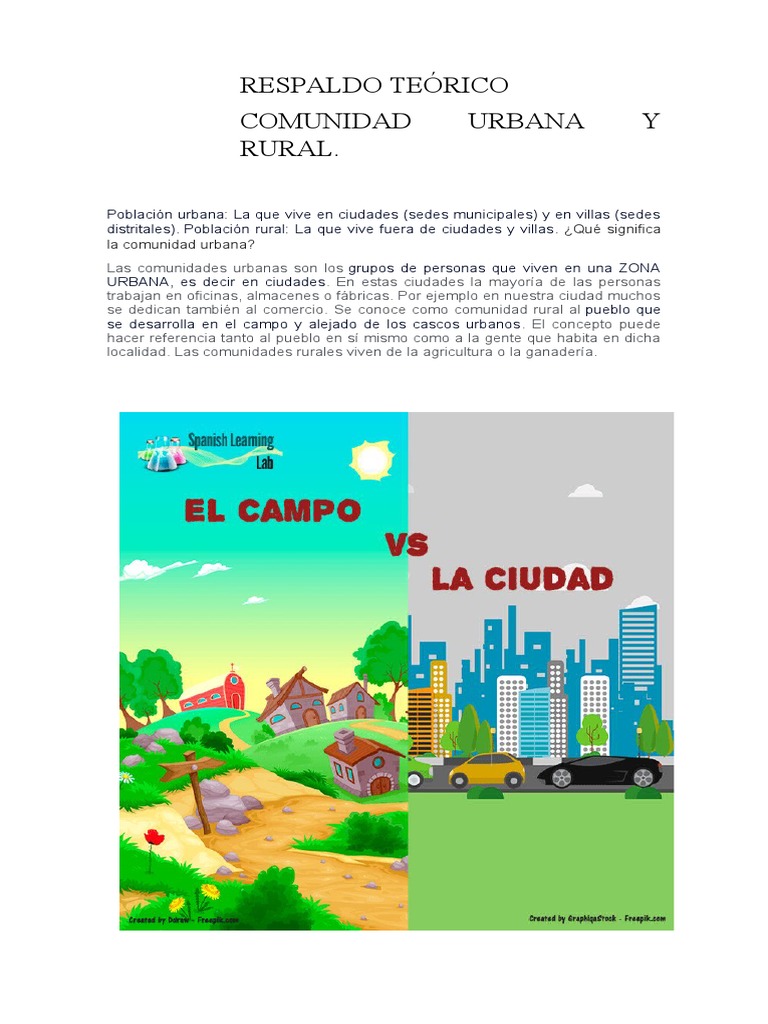 La Comunidad Urbana y Rural | PDF