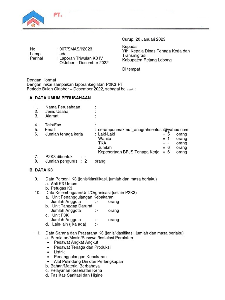 Contoh Laporan Kegiatan AK3U | PDF