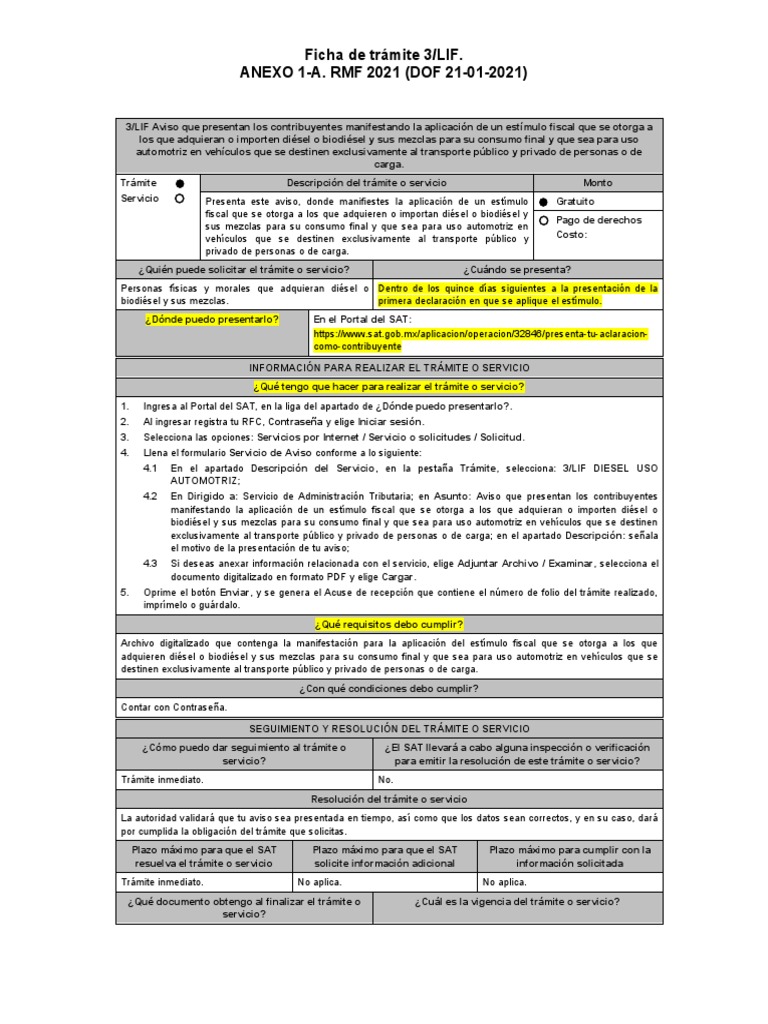 Aviso de Estímulo Fiscal para Diésel | PDF