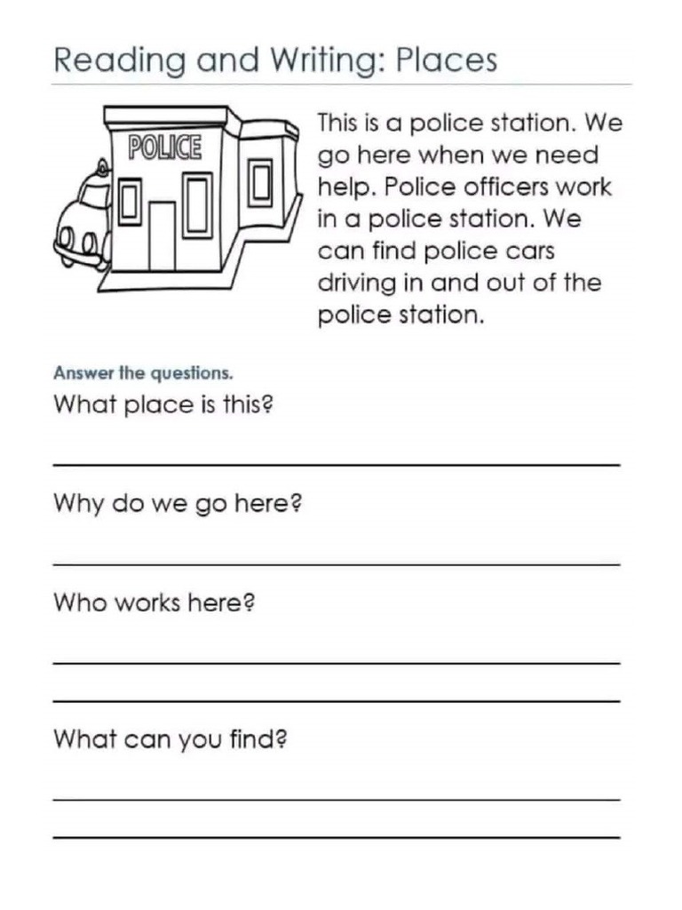 Reading Comprehension - Places | PDF