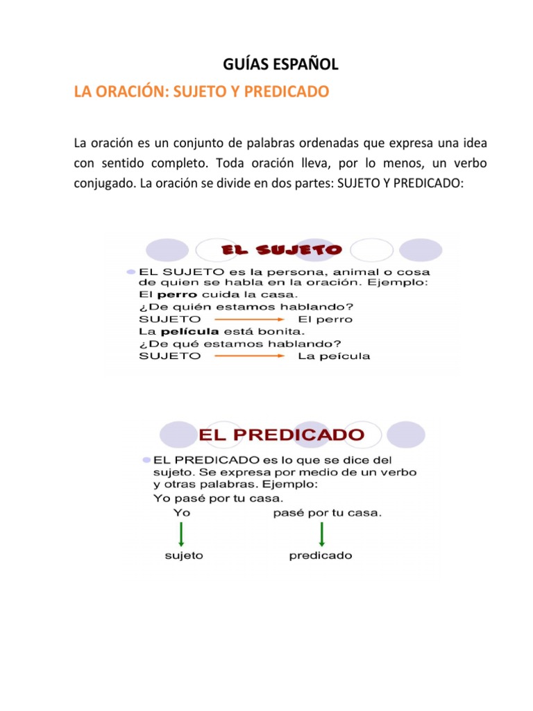 Ejercicios de Sujeto y Predicado | PDF | Predicado (Gramática ...