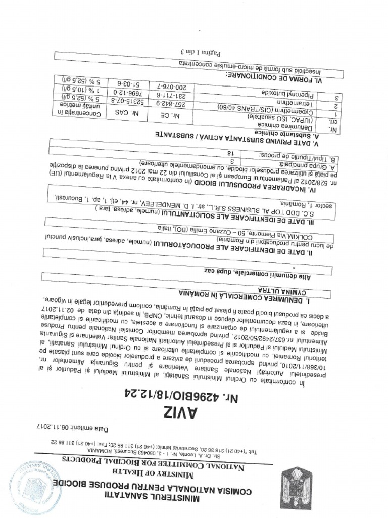 Aviz Cymina Ultra Nou - 39 | PDF