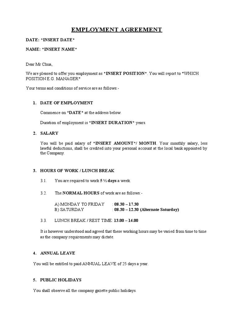 Local Employment Contract Sample | PDF