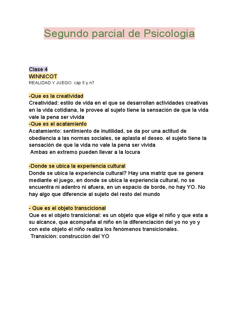 Segundo Parcial de Psicologia | PDF | Atención | Imaginación