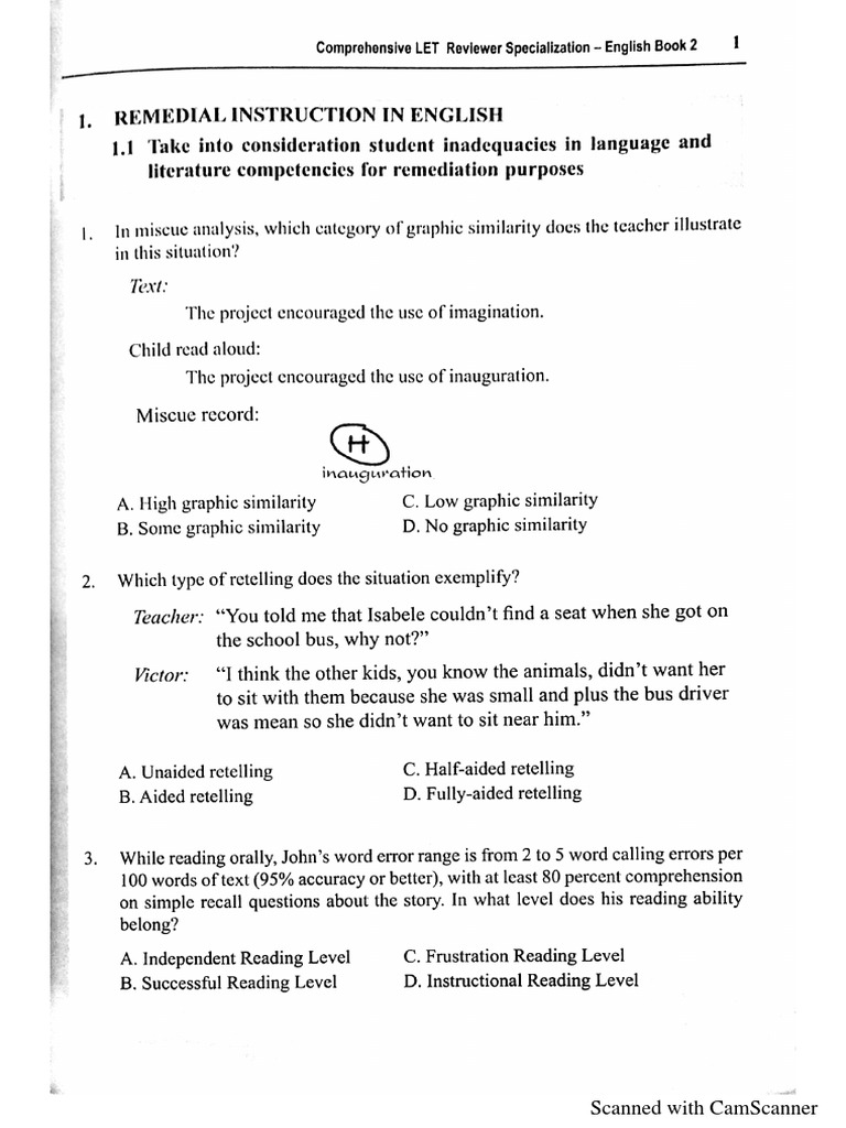 LORIMAR LET ENGLISH Major | PDF