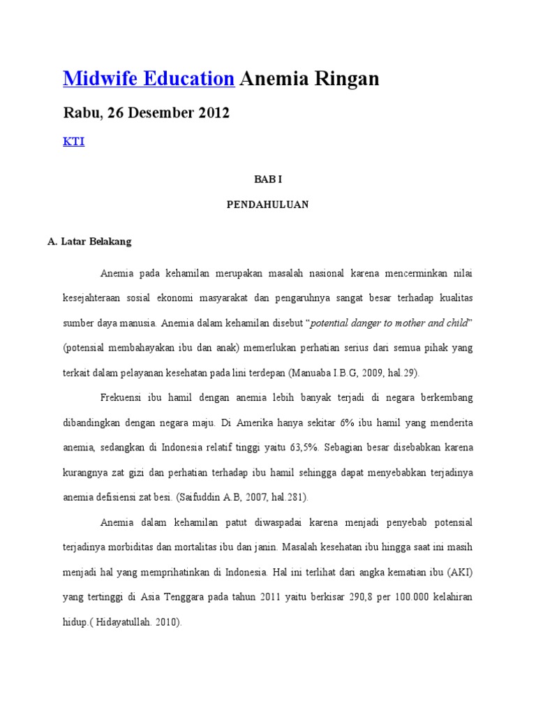 Manajemen Anemia Ringan pada Ibu Hamil | PDF | Kesehatan Holistik