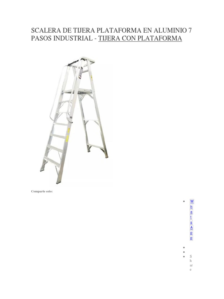 FICHA Y CERTIFICADO ESCALERAS DE COLOMBIA | PDF | Aluminio | Materiales