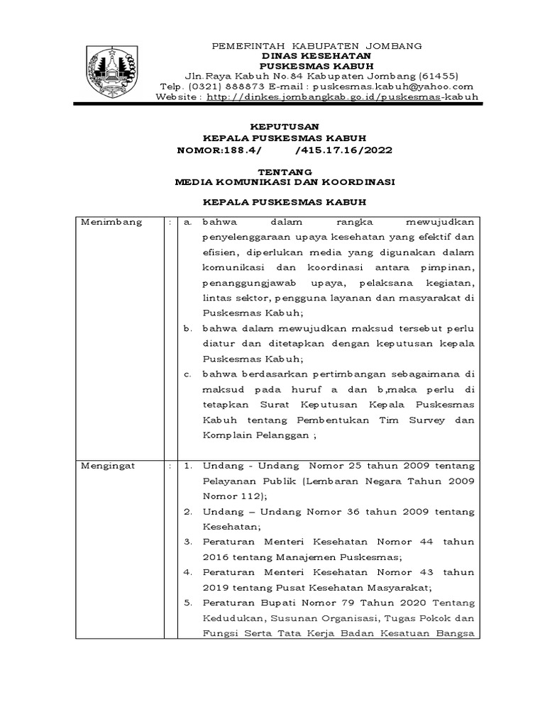 Media Koordinasi Puskesmas Kabuh Jombang | PDF | Pengembangan Diri
