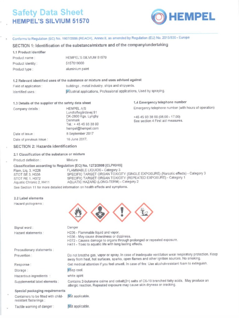 MSDS Cat Alumunium | PDF