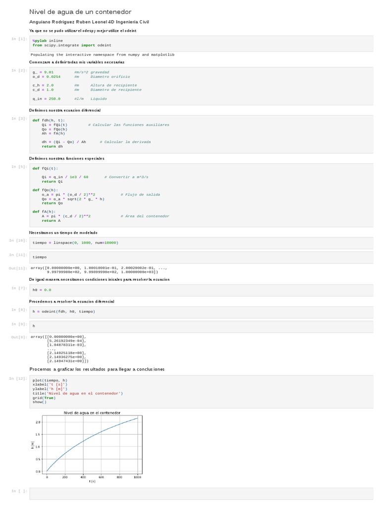 Programa en Python Ecuacion Diferencial | PDF