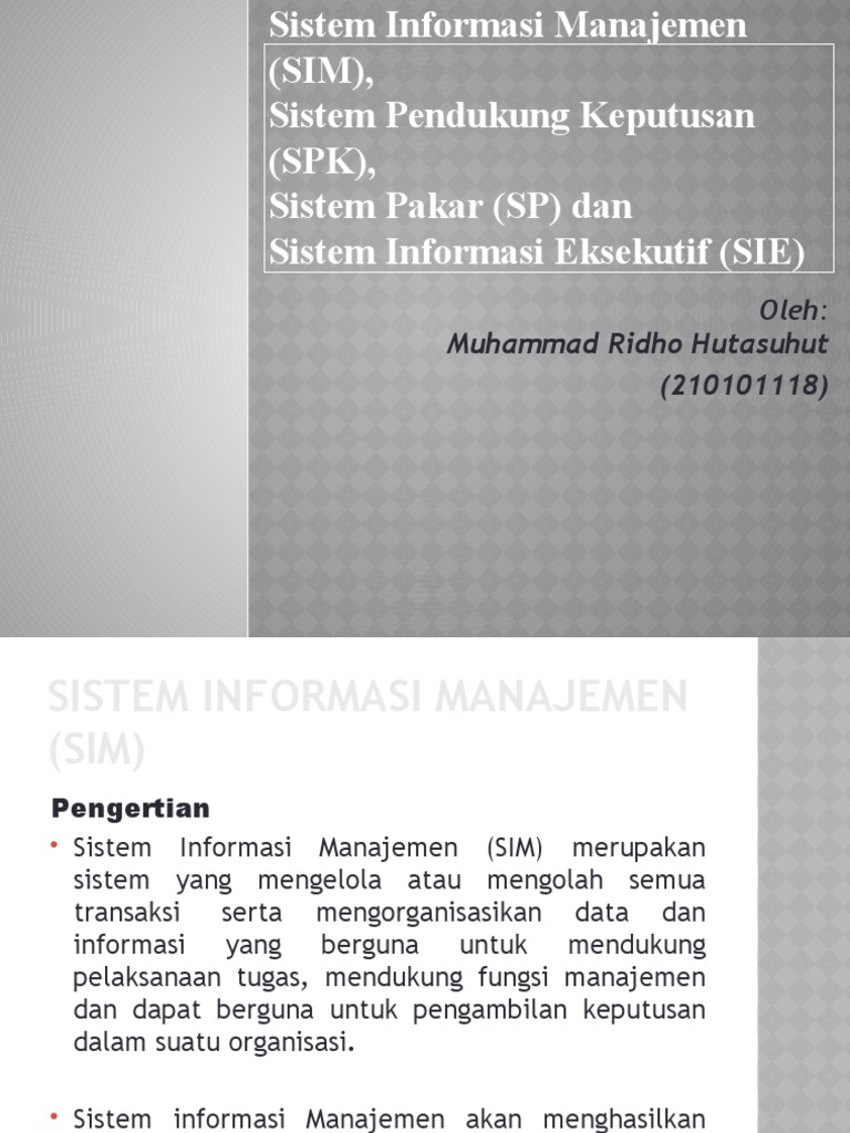 Sistem Informasi untuk Manajemen Keputusan | PDF | Karier ...