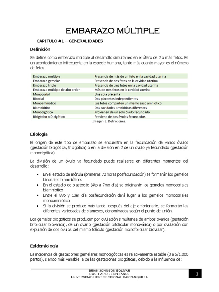 Embarazo Multiple | PDF | El embarazo | Parto
