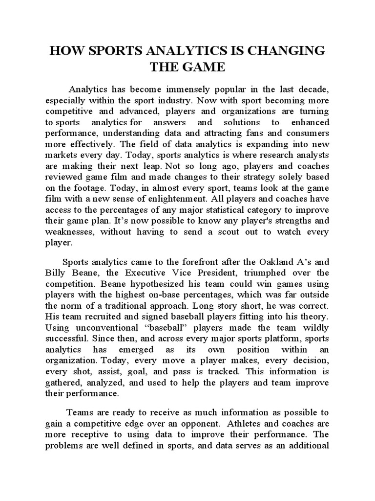 Impact of Sports Analytics on Performance | PDF | Analytics | Wearable ...