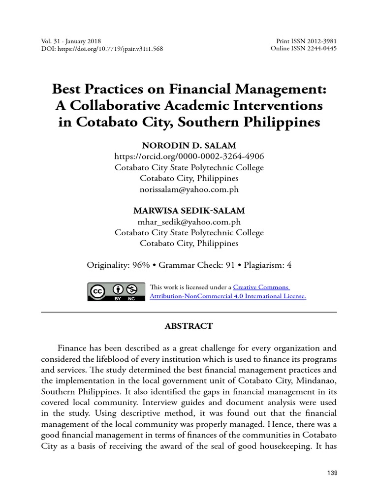 Best Financial Management Practices in Cotabato | PDF