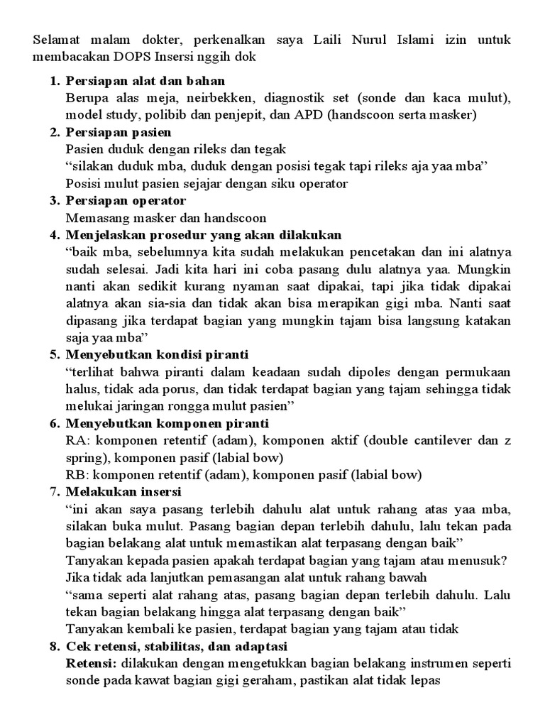 DOP Insersi Ortho | PDF