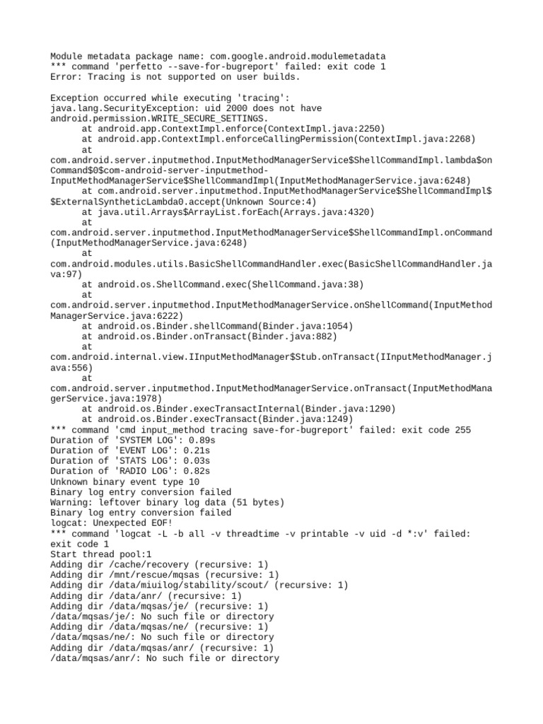 Dumpstate Log Pdf Java Programming Language Computer Science 3371