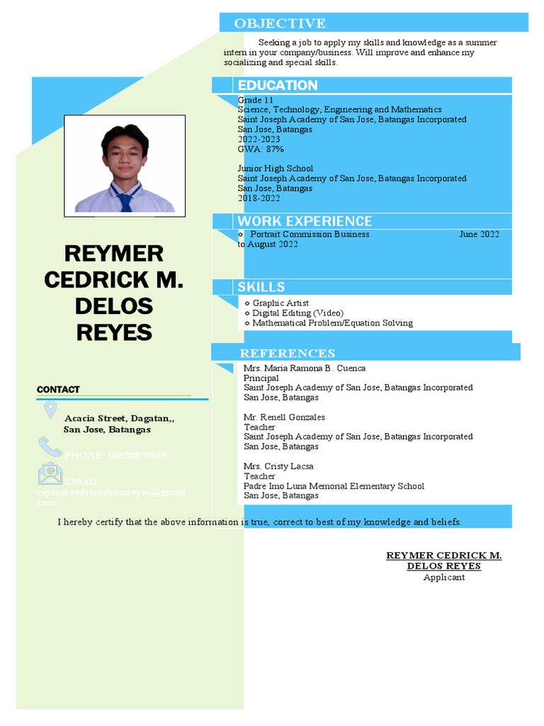 Sample Resume | PDF | Cognition | Learning