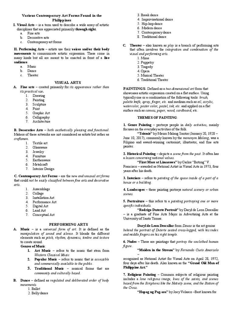 Cpar Reviewer | PDF | The Arts | Relief