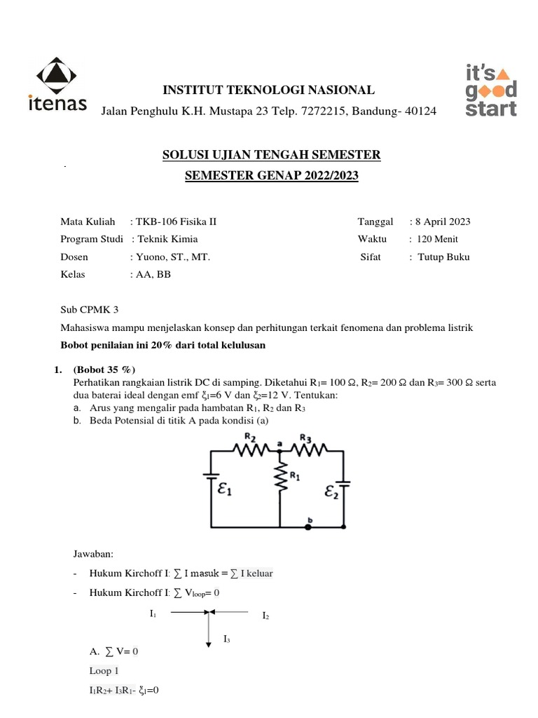 Solusi UTS Fisika II | PDF