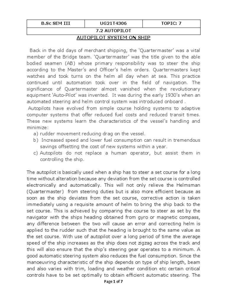 7 Autopilot | PDF | Electrical Engineering | Computer Engineering