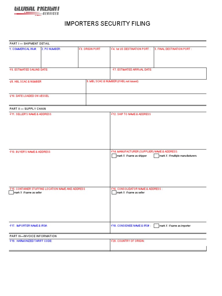 Isf Form-Template | PDF