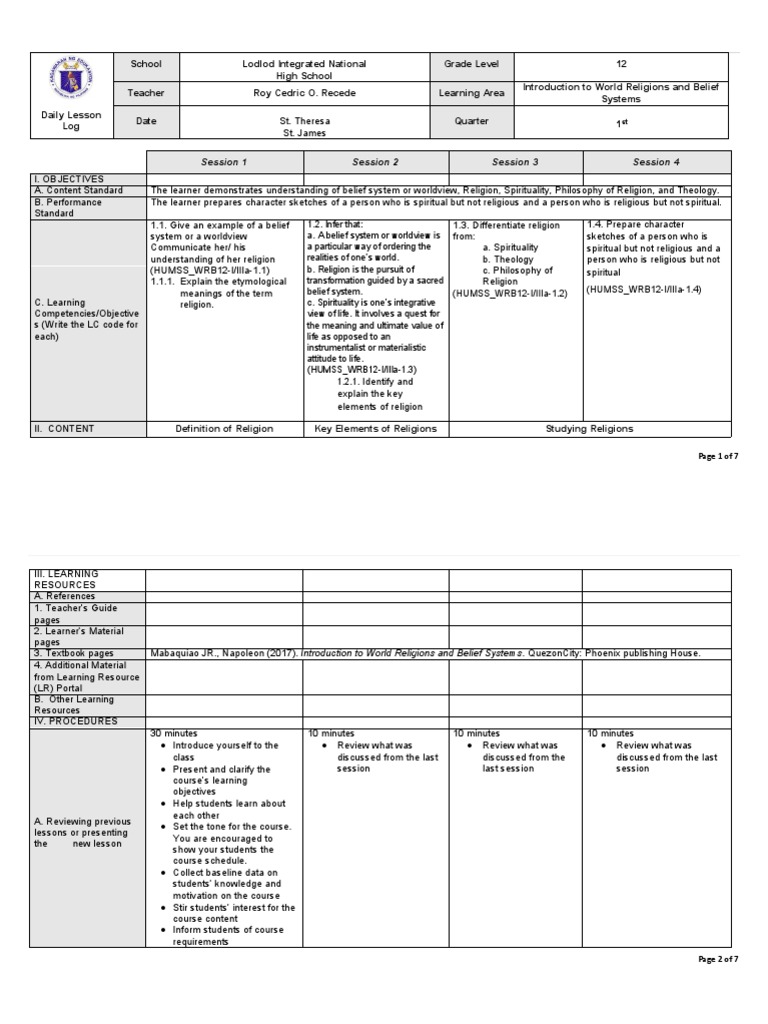 intro-to-world-religion-dll-week-1 | PDF