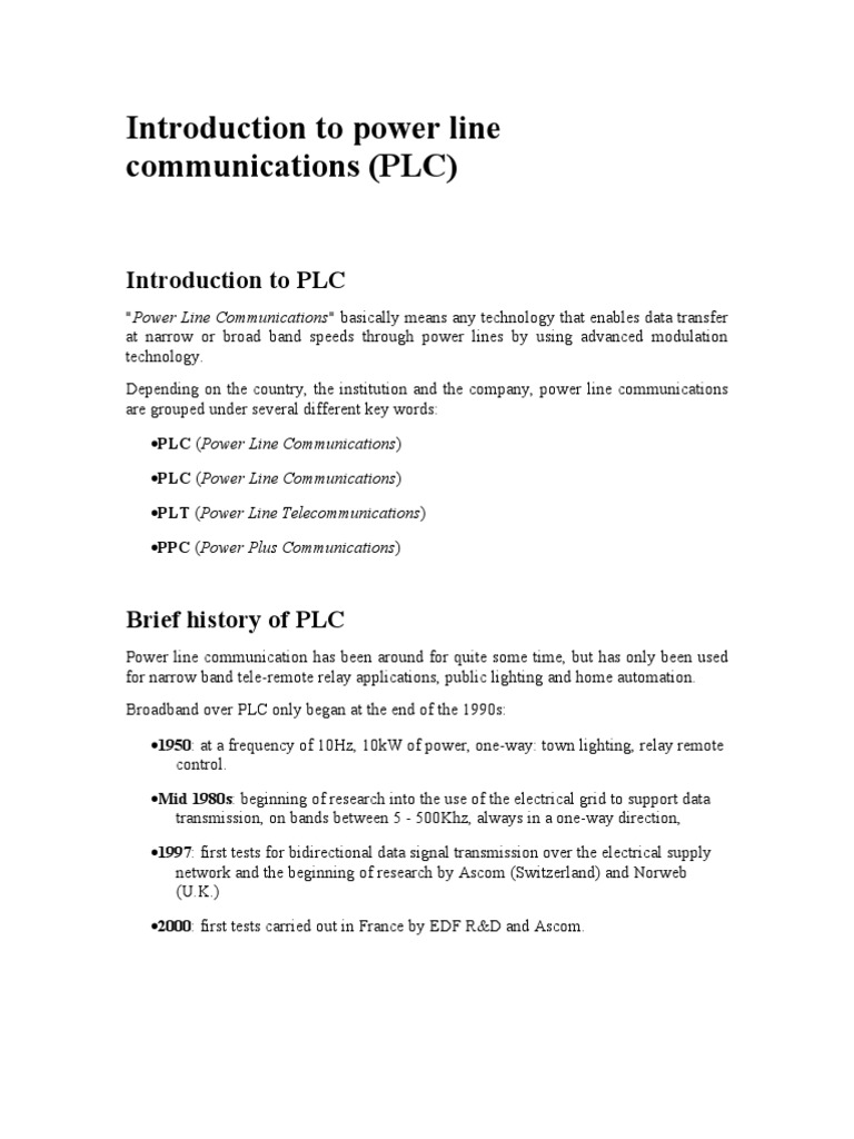 Introduction To Power Line Communications (PLC) | PDF | Orthogonal ...