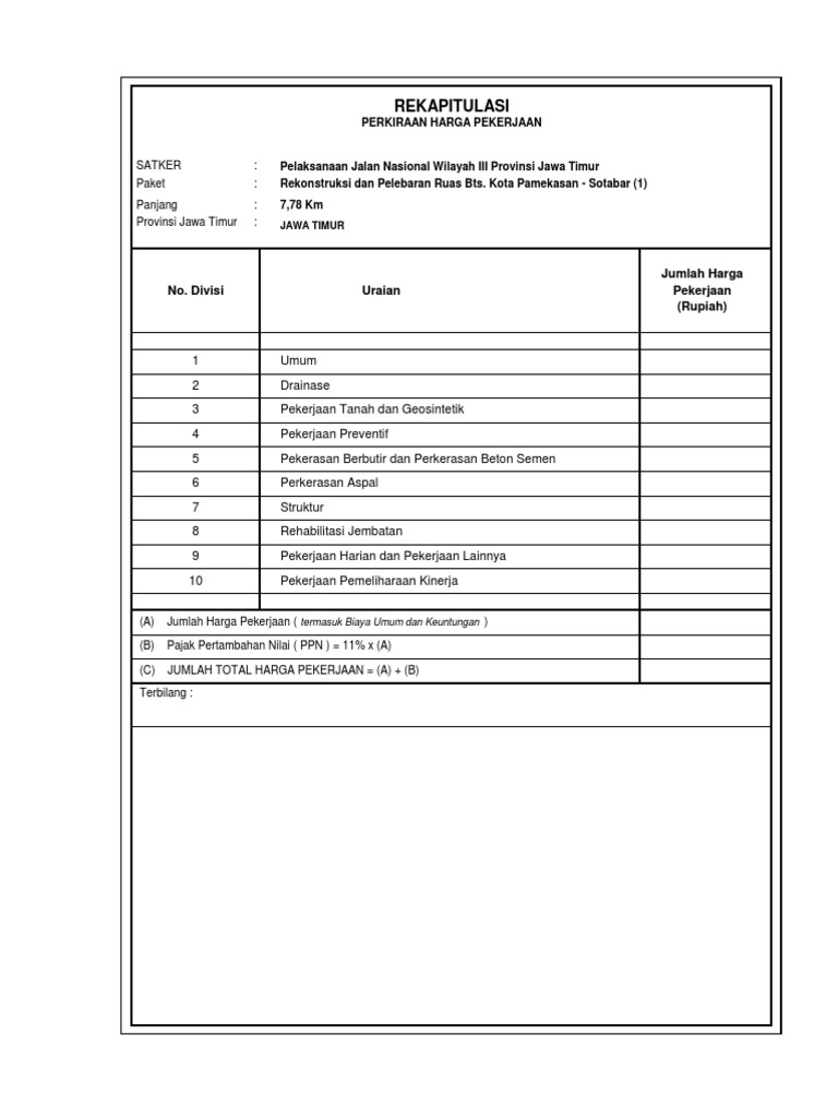 Rekap Dan Boqruas Bts. Kota Pamekasan Sotabar 1 | PDF