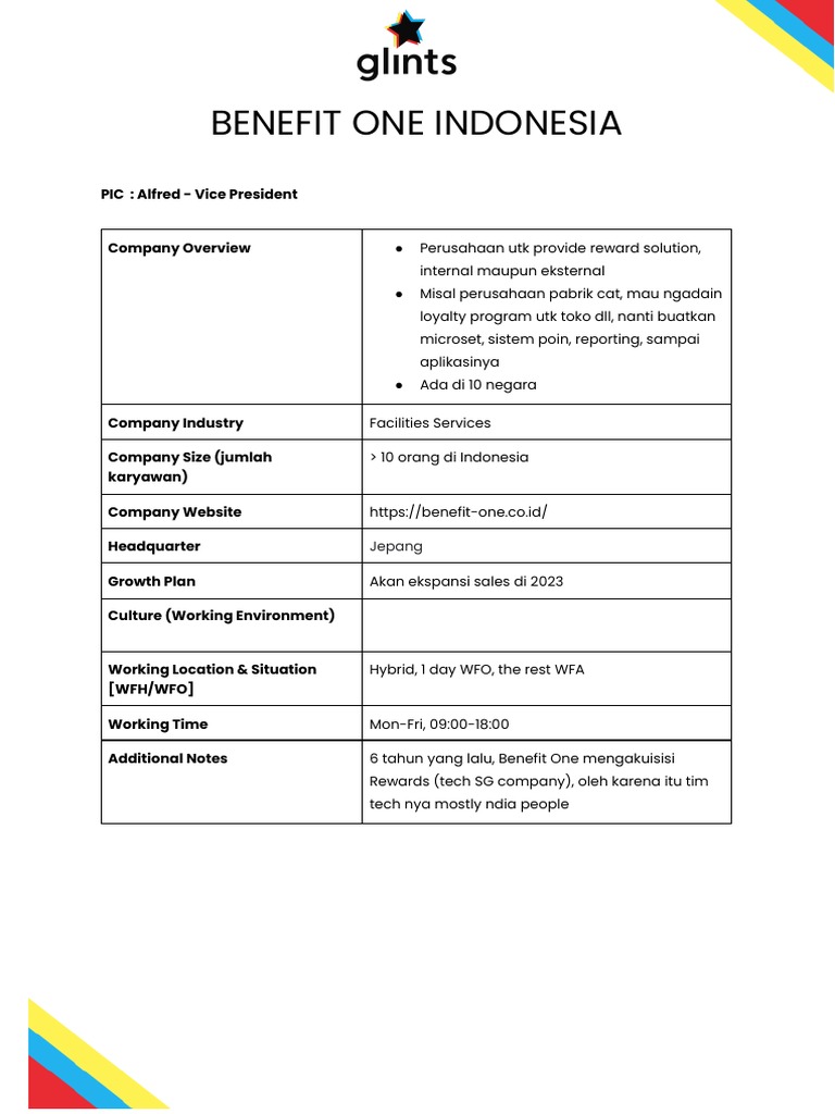 Company Profile - Benefit One Indonesia | PDF