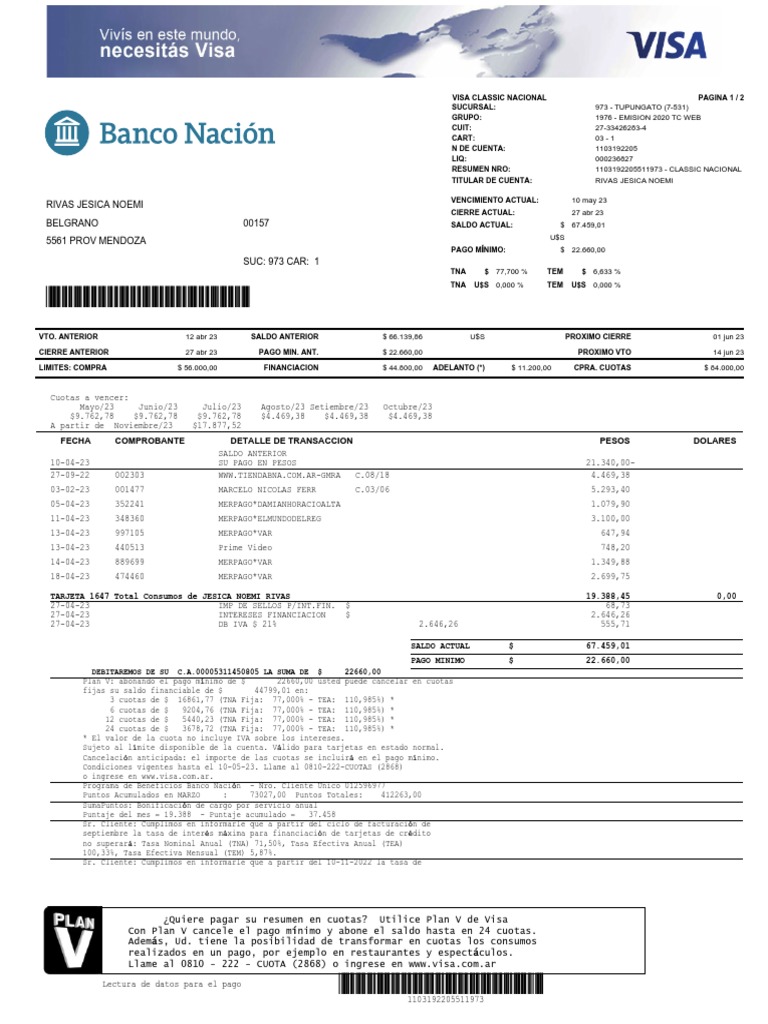 Resumen 20230429 | PDF | Tarjeta de crédito | Tarjeta de débito