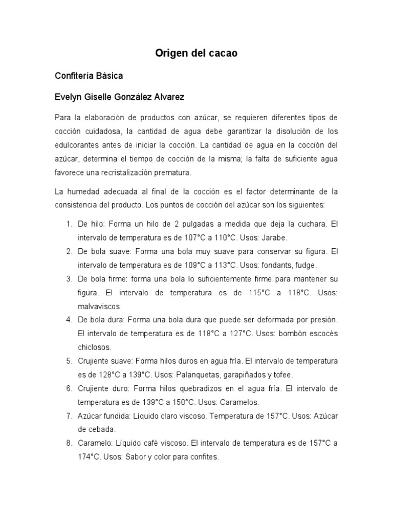 Puntos de Cocción Del Azucar | PDF