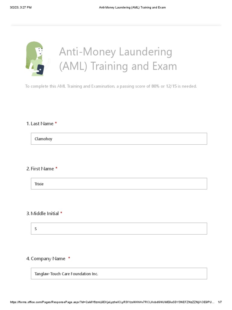 Anti-Money Laundering (AML) Training and Exam | PDF