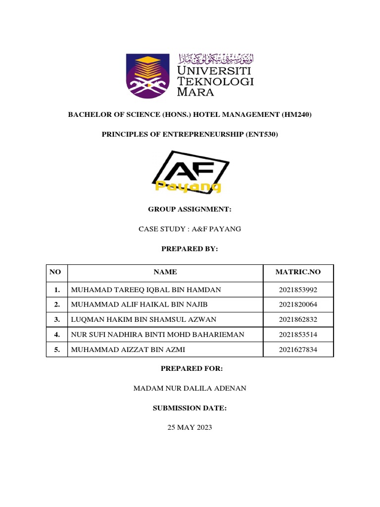 Case Study BMC Analysis of Af Payang | PDF | Public Toilet | Business Model