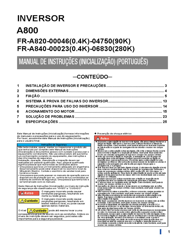 Manual A800 | PDF | Fonte de energia | Motores