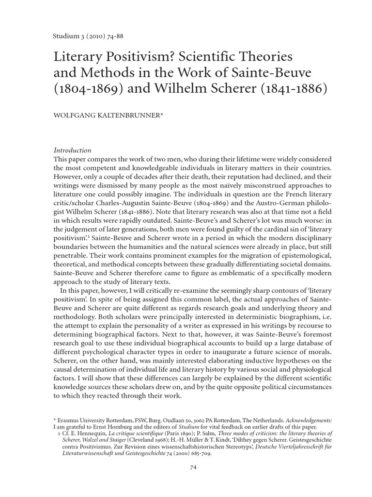 Kaltenbrunner - Literary Positivism | PDF